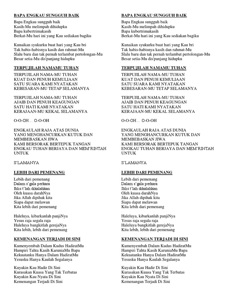 Lagu Pujian untuk Ibadah Komsel | PDF
