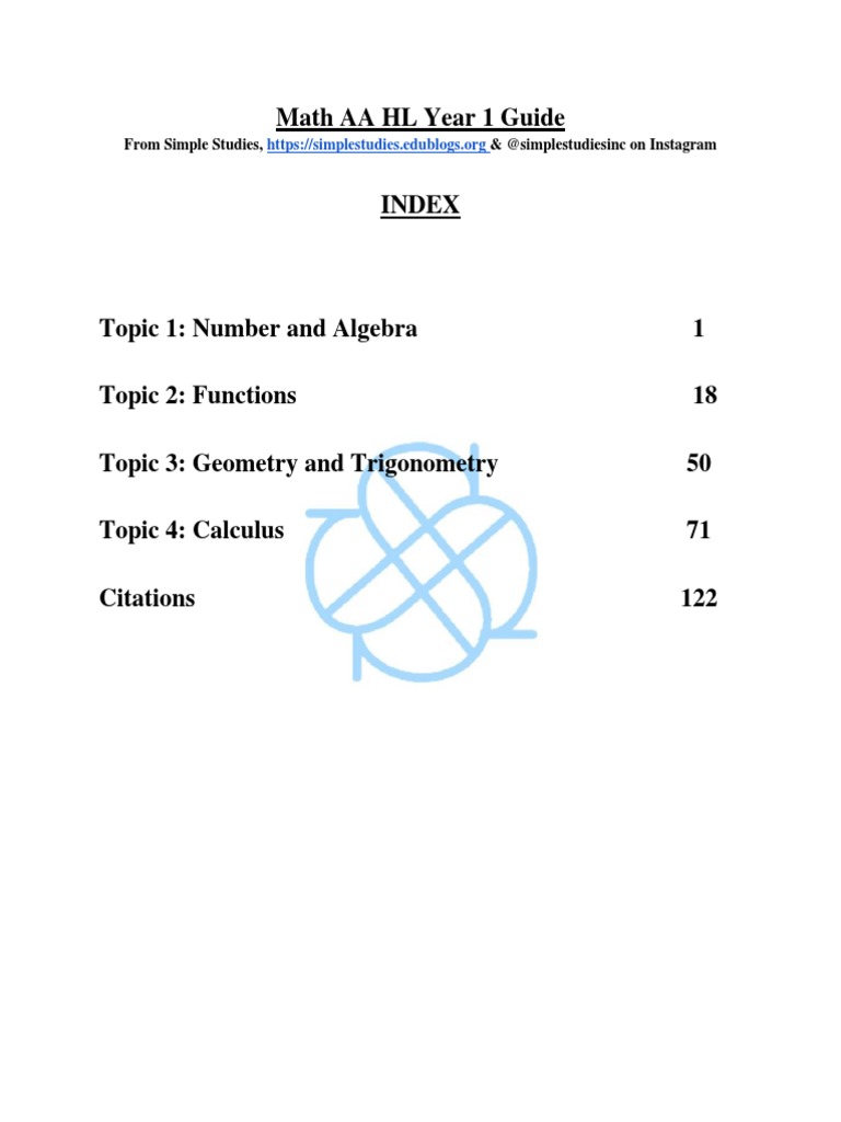 Note_Math-AA-HL-Year-1-Guide | PDF | Numbers | Function (Mathematics)