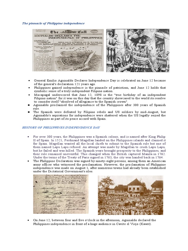 Philippine Independence Day (June 12, 1898) | PDF | Philippines ...