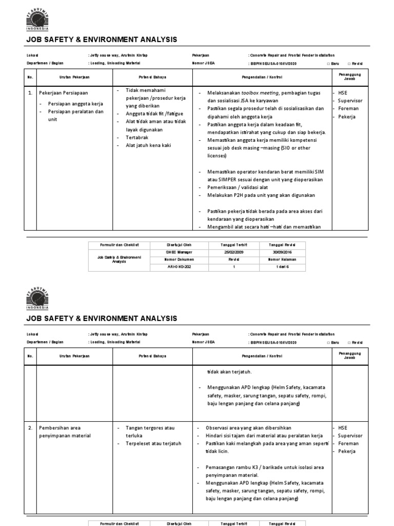 JSA 010 Loading Unloading Material | PDF