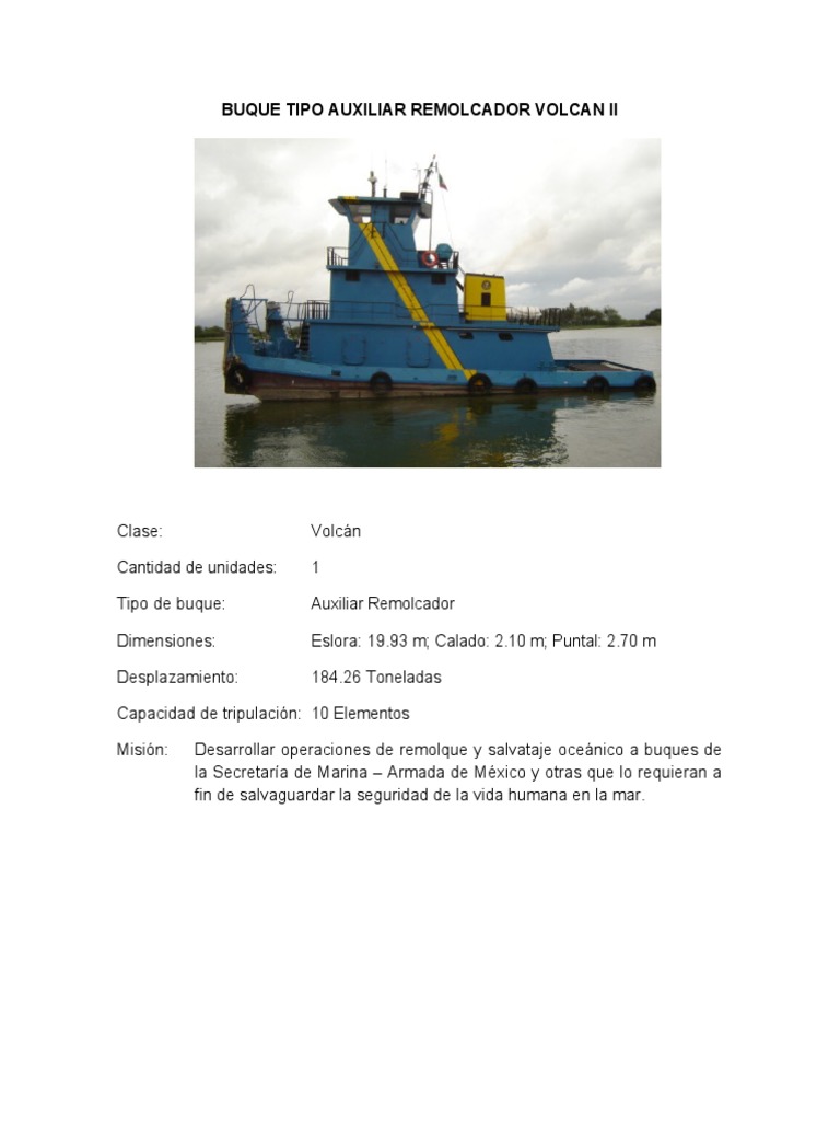 Buque Tipo Auxiliar Remolcador Volcan Ii | PDF