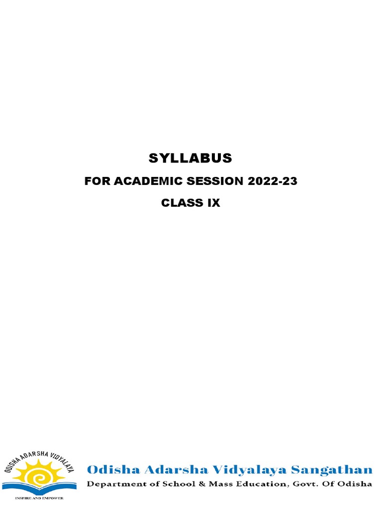Class Ix Syllabus 2022 23 | PDF | Line (Geometry) | Polynomial