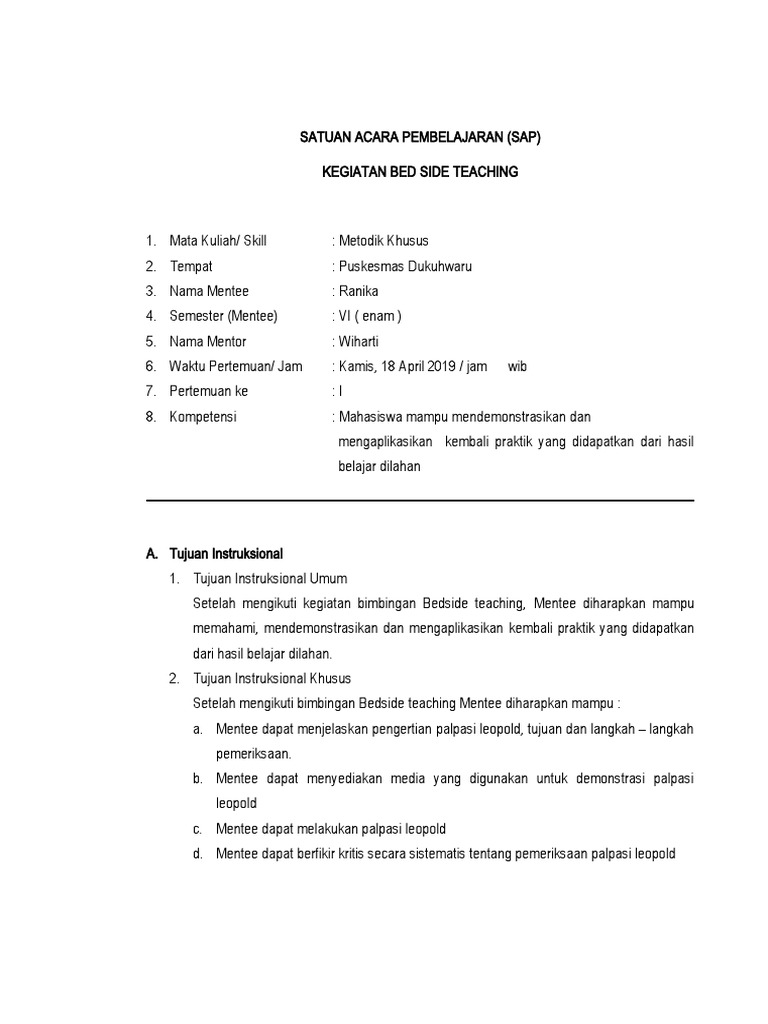 SAP - BST Palpasi | PDF