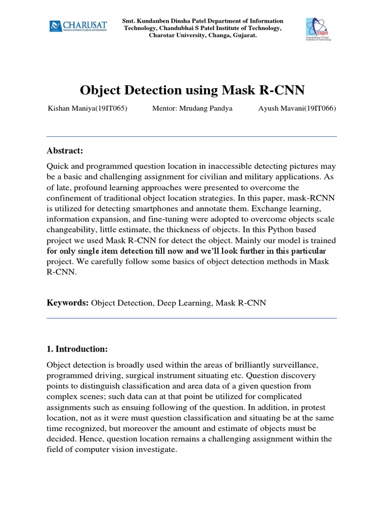 Object Detection Using Mask R-CNN | PDF | Applied Mathematics | Computer Science