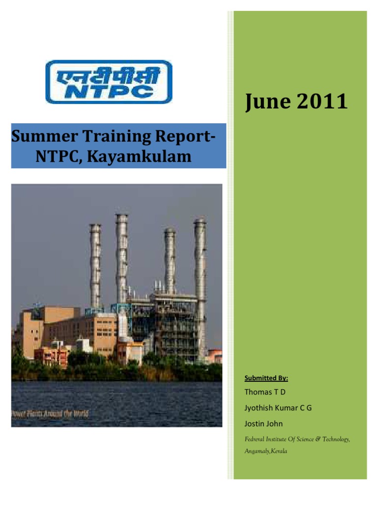 NTPC Kayamkulam Training Report | PDF | Gas Turbine | Electrical Substation