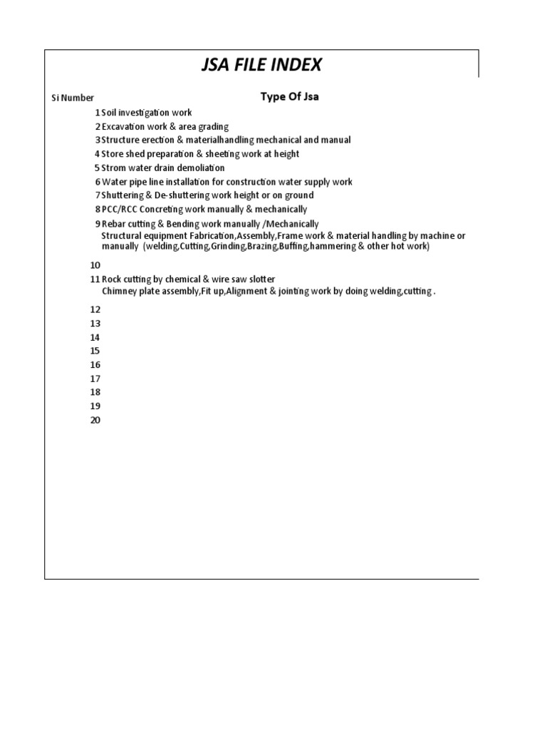 Jsa File Index | PDF