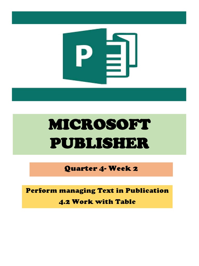 Microsoft Publisher: Quarter 4-Week 2 | PDF | Software Development ...