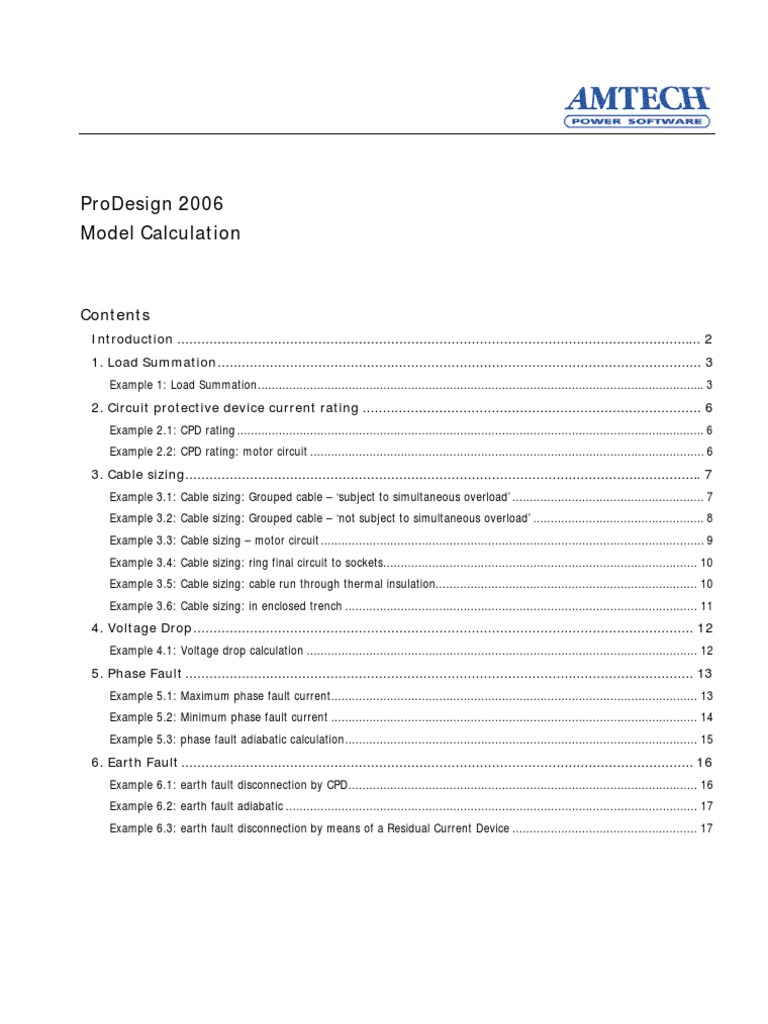 Amtech ProDesign Model Calculation | PDF | Electrical Impedance | Cable