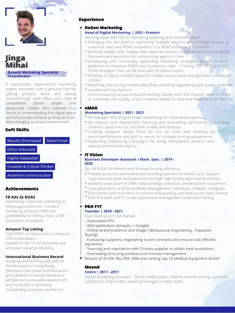 Jinga Jinga Mihai Mihai: Experience Experience | PDF | Marketing | Procurement