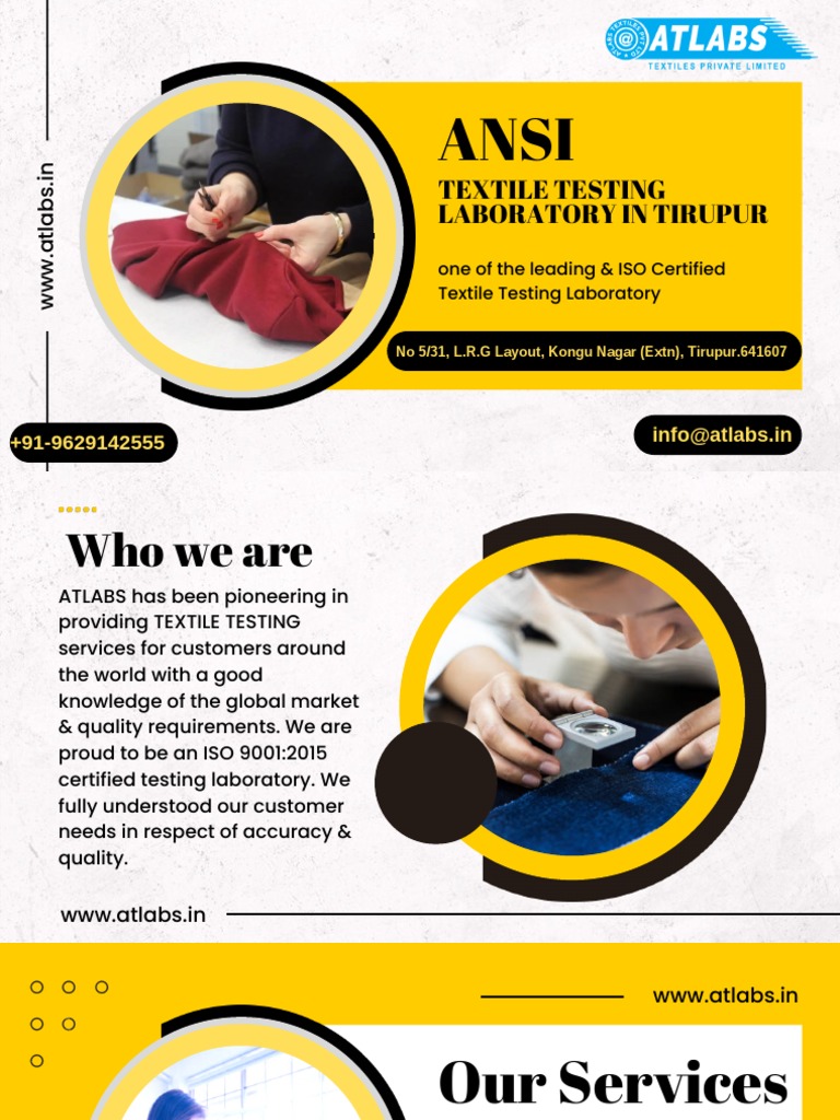 ANSI Testing Textile Laboratory in Tirupur | PDF
