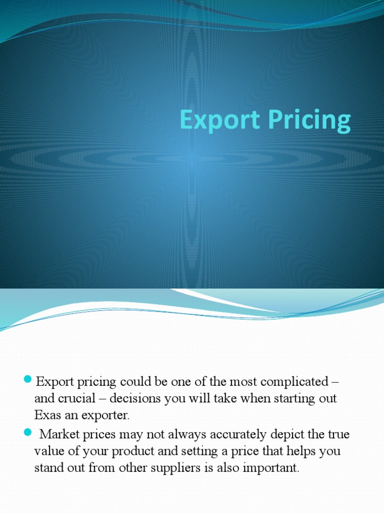 Export Pricing | PDF | Pricing | Exports