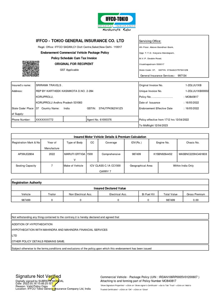 Iffco - Tokio General Insurance Co. LTD | Download Free PDF | Insurance ...