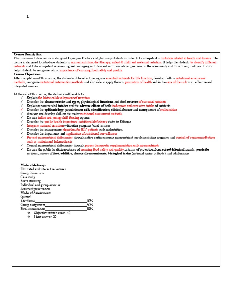 Notes For Pharmacy Students | PDF | Nutrients | Healthy Diet