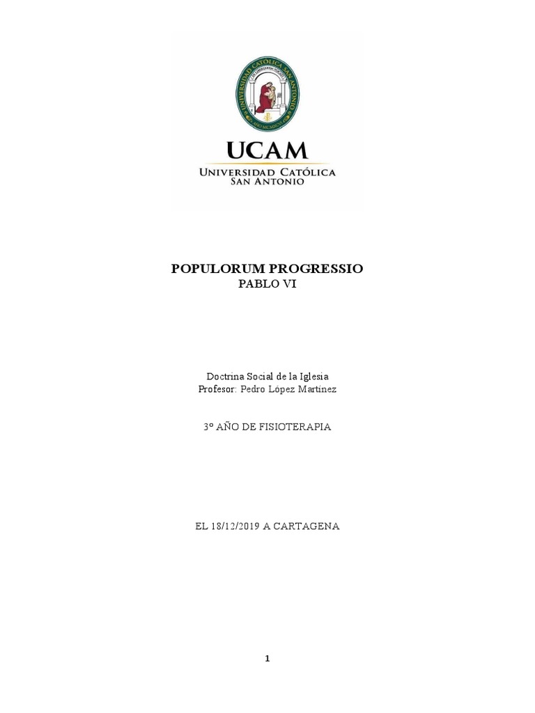 Populorum Progressio: Paz y Desarrollo | PDF | Concilio Vaticano II