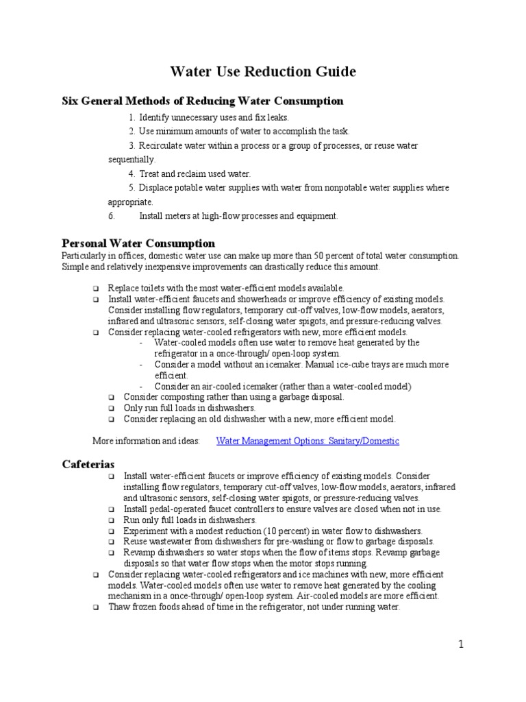 Water Use Reduction Guide | PDF | Hvac | Air Conditioning