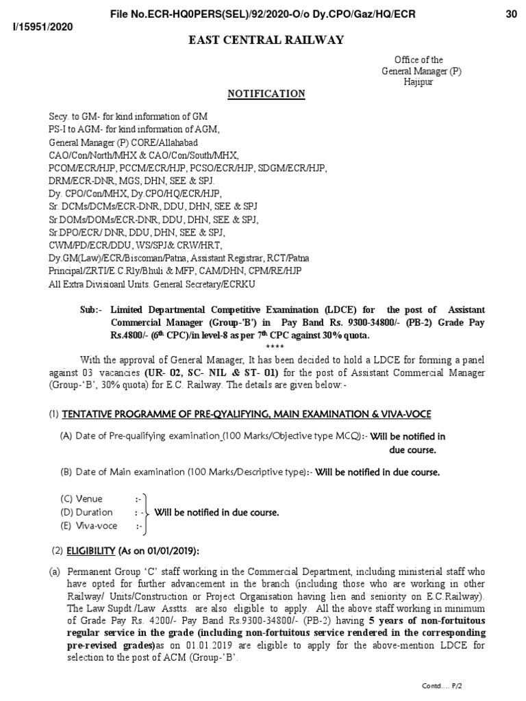 ACM LDCE Notification for ECR | PDF | Test (Assessment) | Strike Action