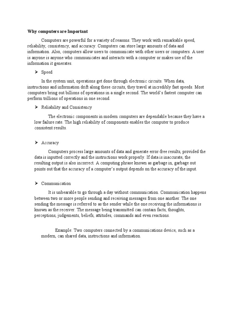 Why Computers Are Important | PDF