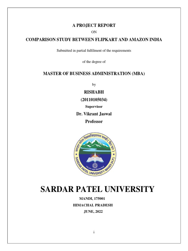 A Project Report Comparison Study Between Amazon and Flipkart Compress ...
