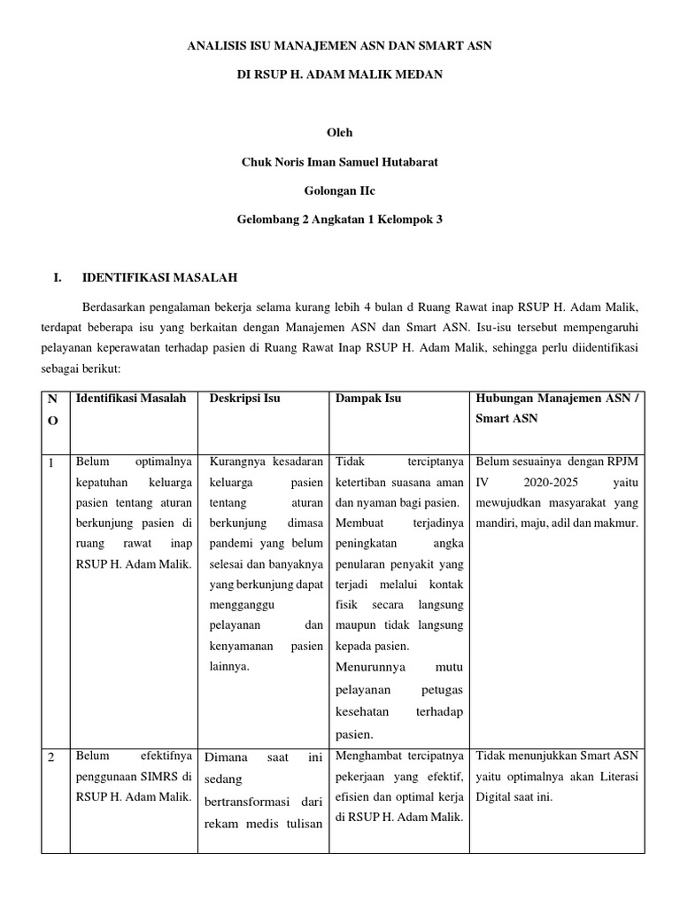Tugas Individu Analisis Isu Manajemen Asn Dan Smart Asn Chuk Noris | PDF