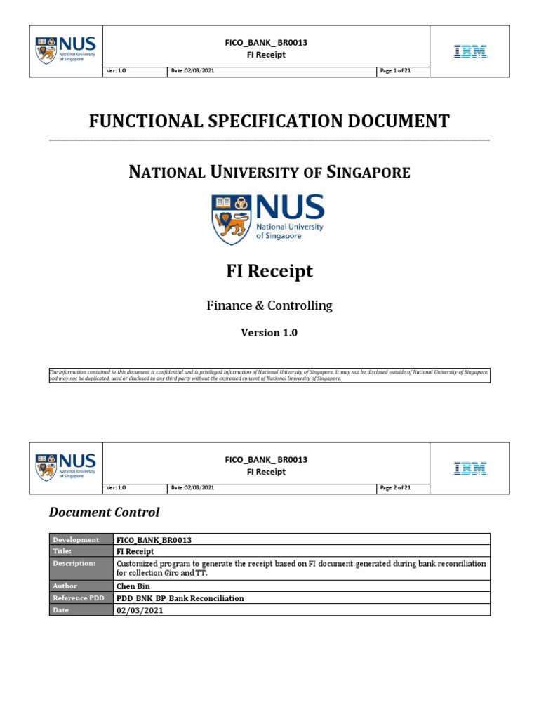 Fico - Bank - br0013 - Fi Receipt For Bank Recon (Giro & TT) v1 | PDF ...