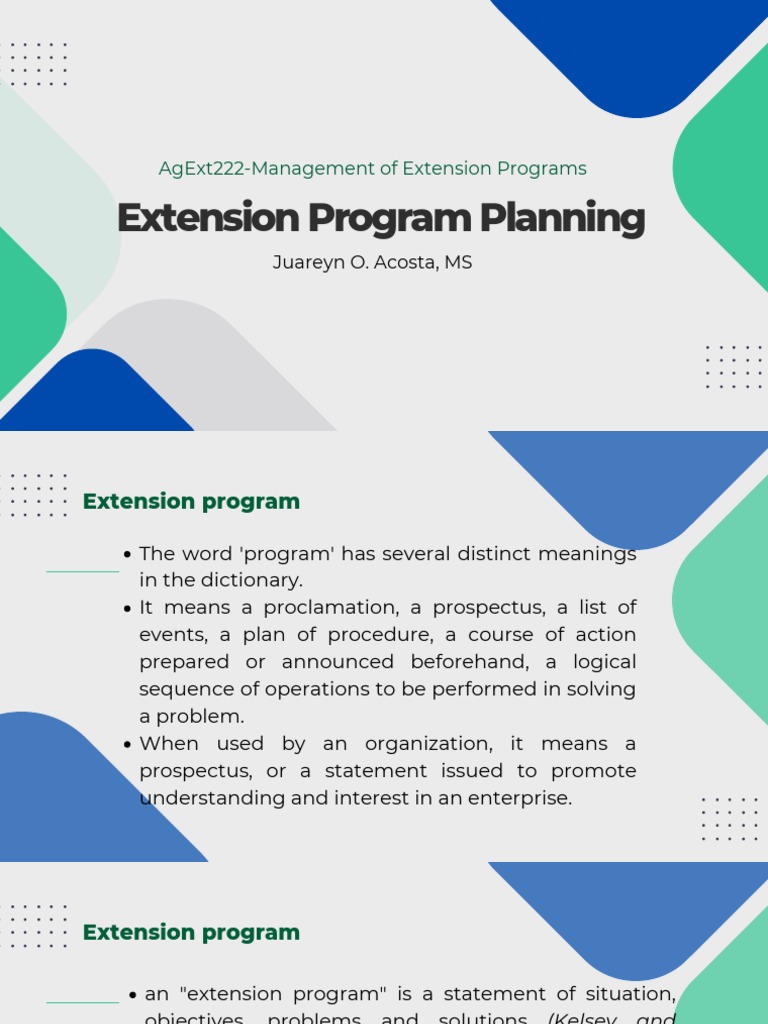 2_Extension-Program-Planning | PDF | Planning | Decision Making