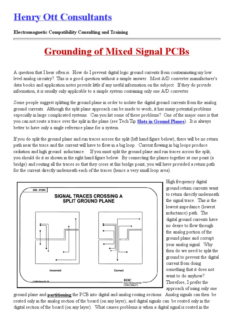 Grounding of Mixes Signal Systems | PDF | Analogue Electronics | Analog ...