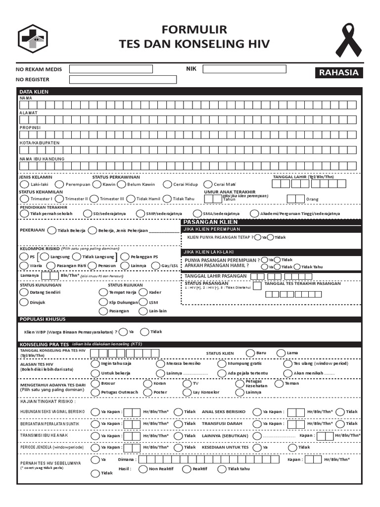 Formulir Tes Dan Konseling Hiv | PDF