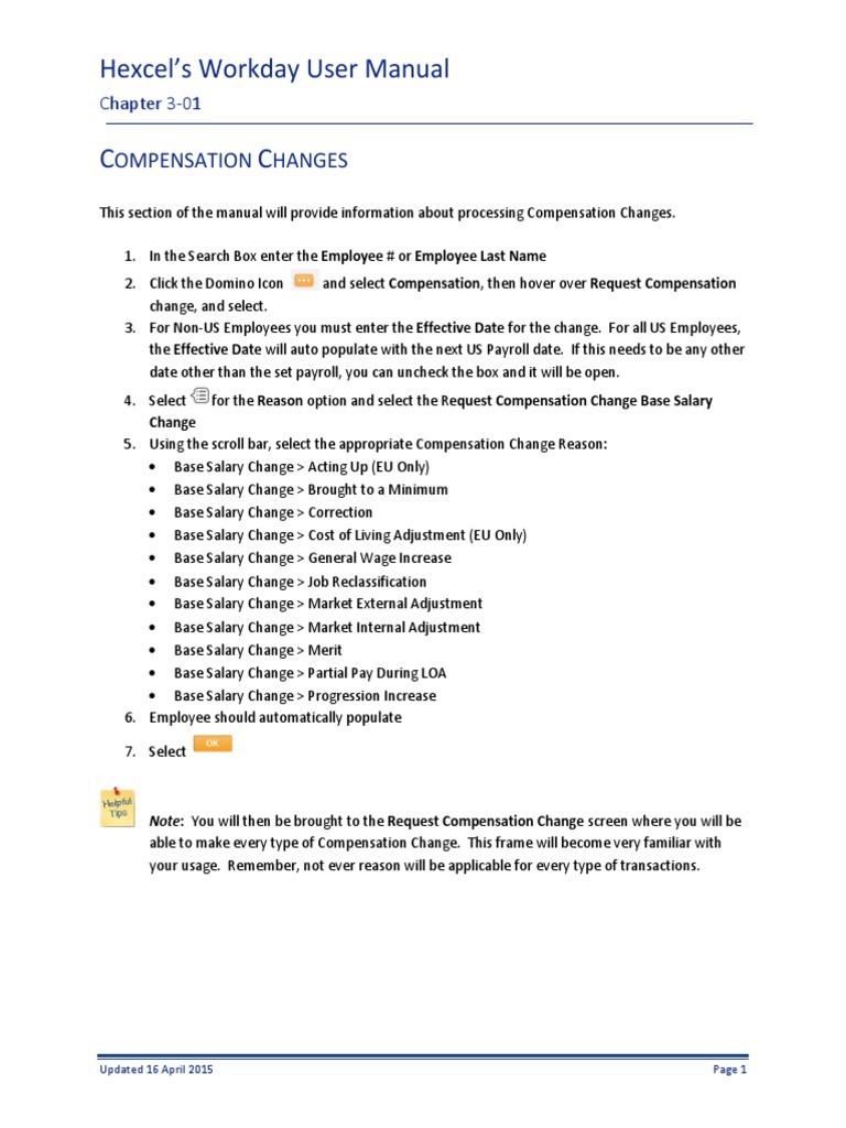 Processing Compensation Changes in Workday: A Step-by-Step Guide | PDF ...