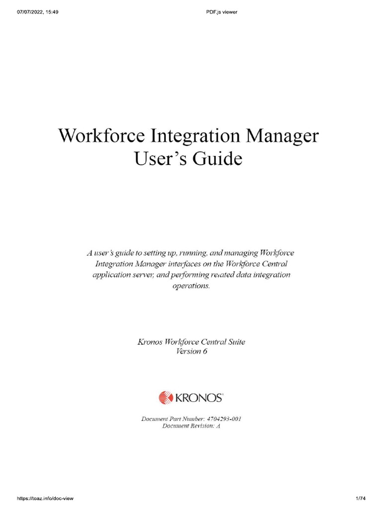Kronos Integration Manager | PDF