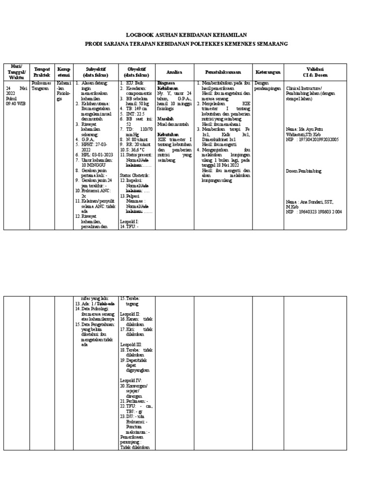 Logbook Kehamilan - Nanda Natalia | PDF