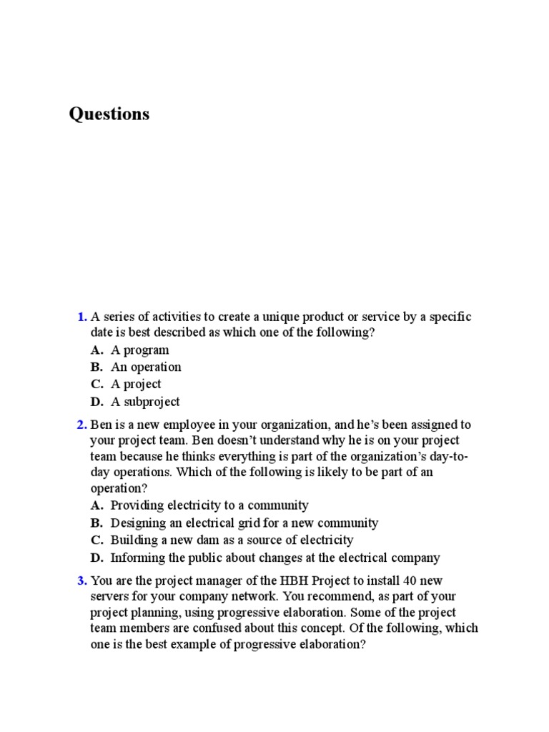 Agile 3 Methodologies Questions | PDF | Project Management | Cognition