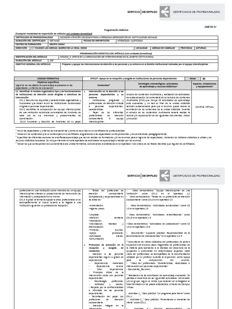 Anexo IV. Programación Didáctica | PDF | Multimedia | Aprendizaje