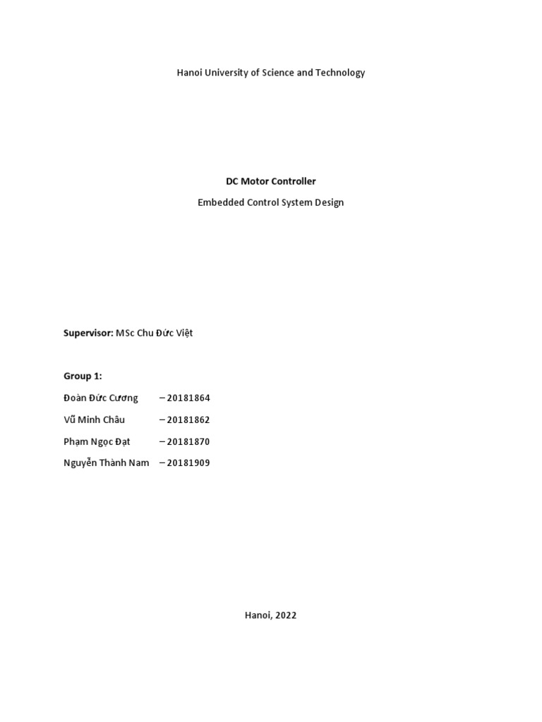 Project Embedded System - Design Industrial DC Motor Controller | PDF ...