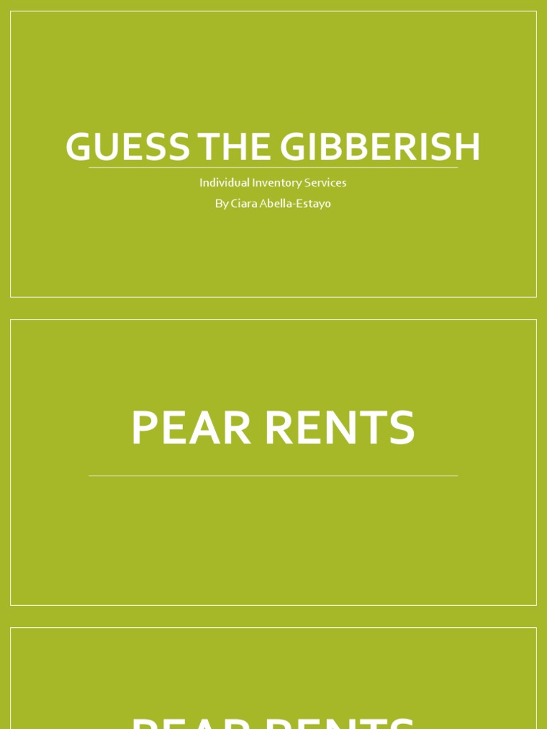 Guess the Gibberish 1 | PDF