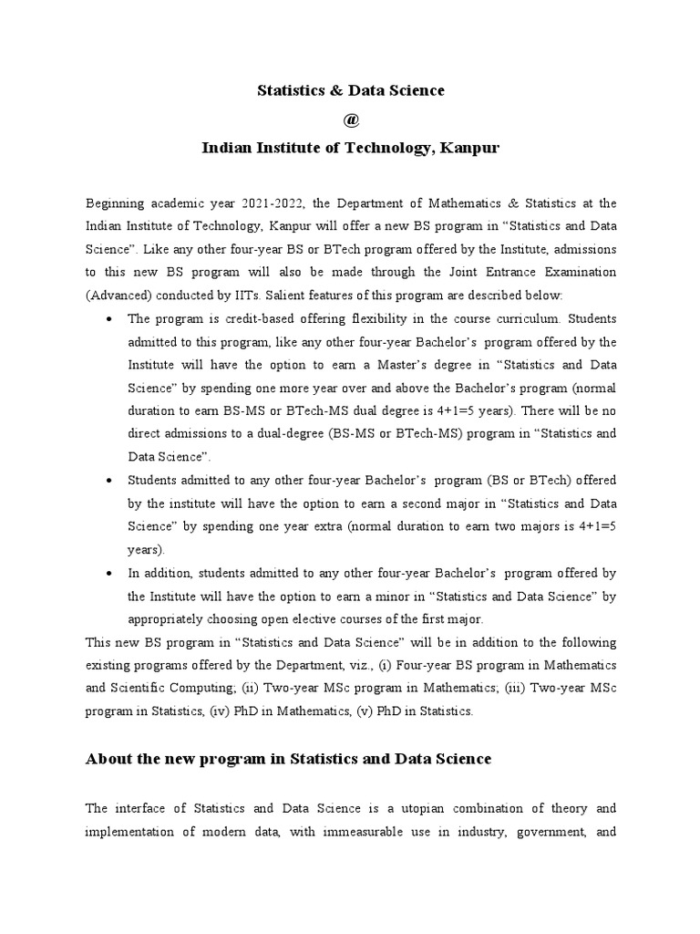 SDS Iitk Handout | Download Free PDF | Machine Learning | Statistics