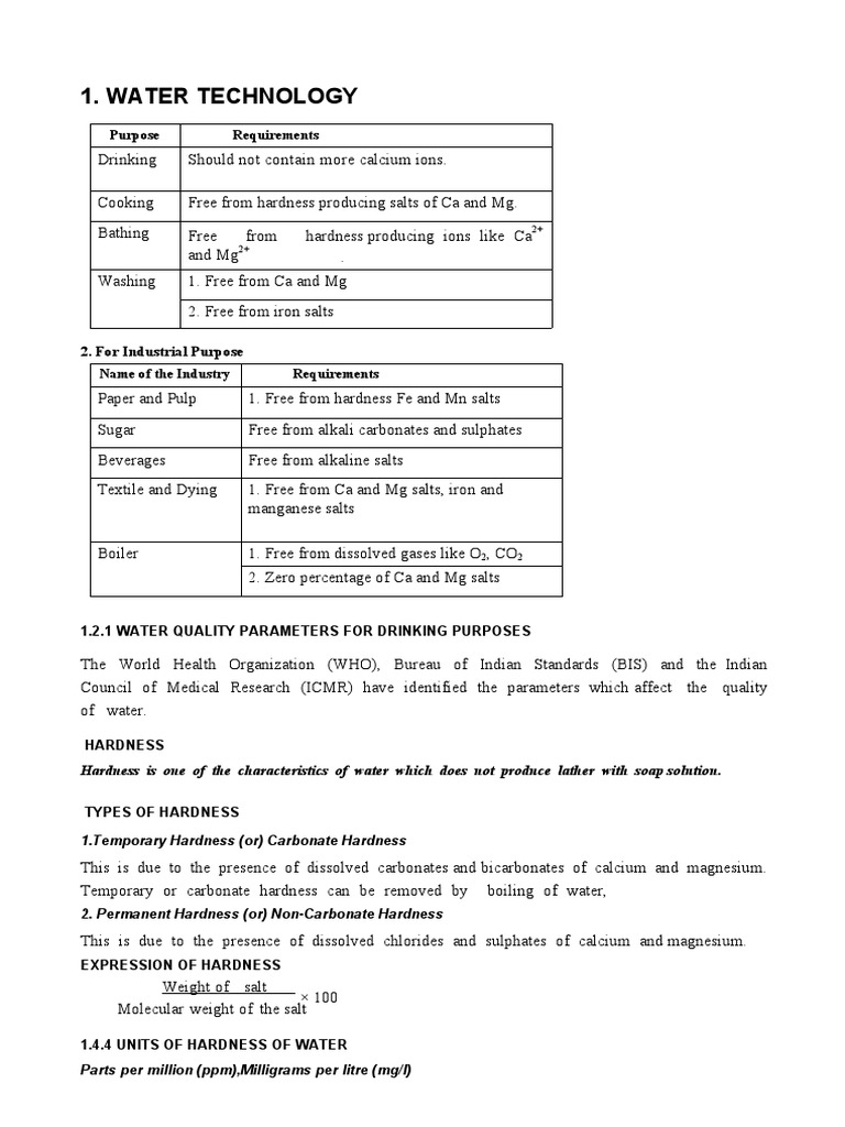 Water Quality for Industrial Use | PDF | Ion Exchange | Water Purification