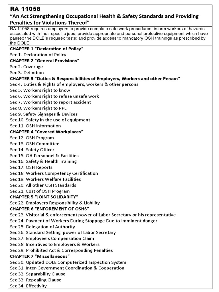 RA 11058 Summary | PDF