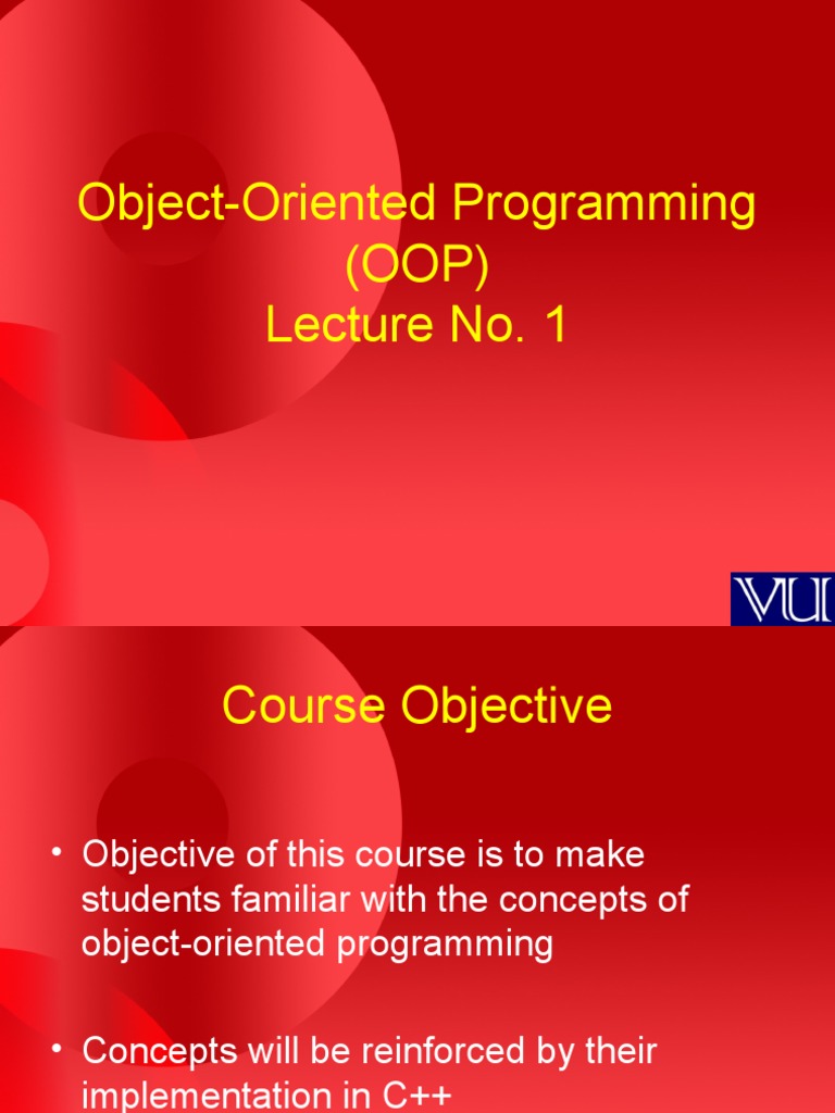 Object Oriented Programming Oop Lecture No 1 Pdf Object Oriented Programming Object