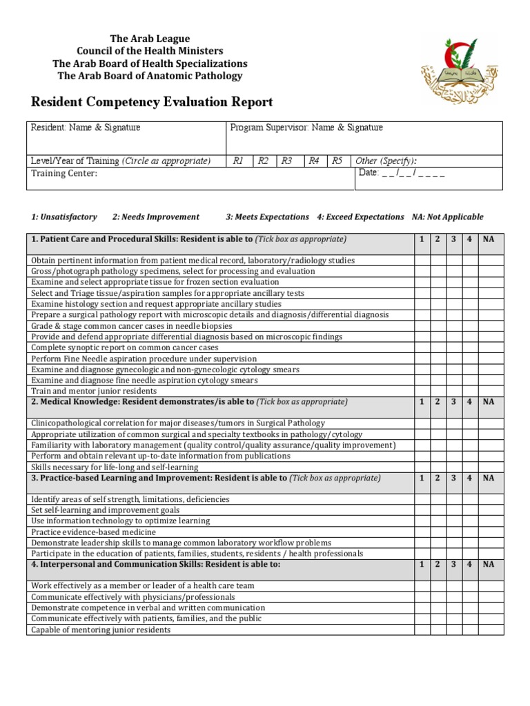 Pathology Competency Evaluation Form | PDF | Pathology | Cytopathology