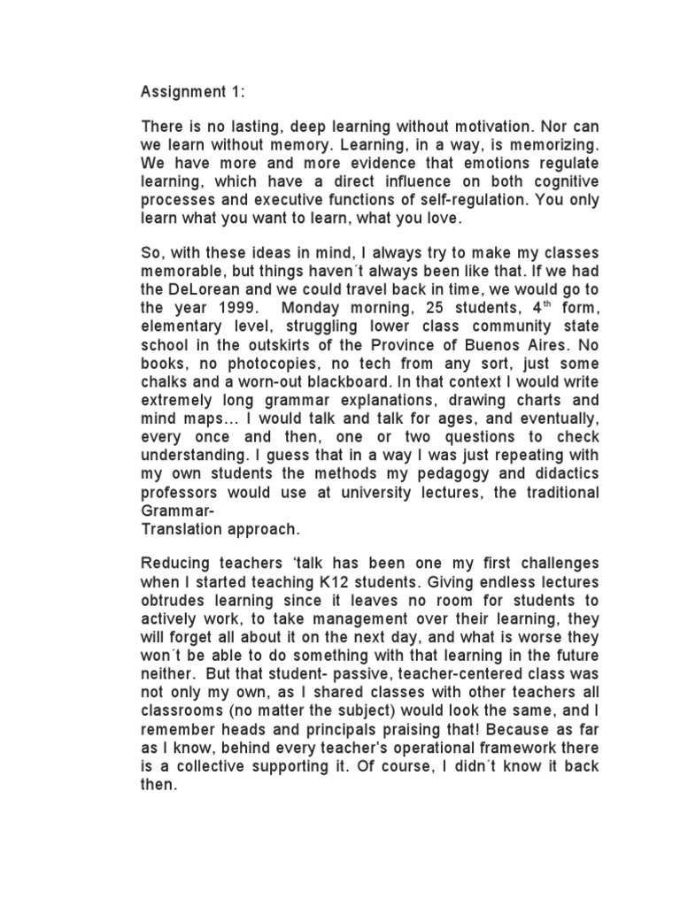 Assignment 1 & 2 | PDF | Reading Comprehension | Cognition