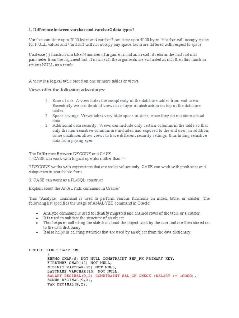 sql_question_bank | PDF | Database Index | Subroutine