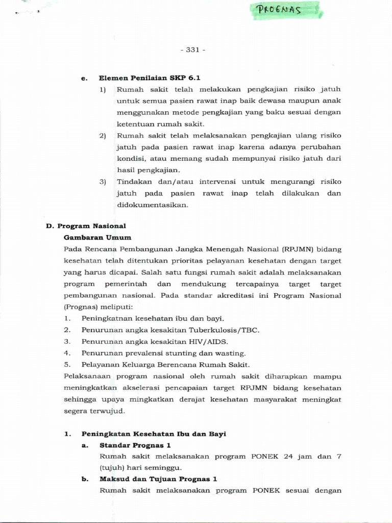 Elemen Penilaian Prognas | PDF