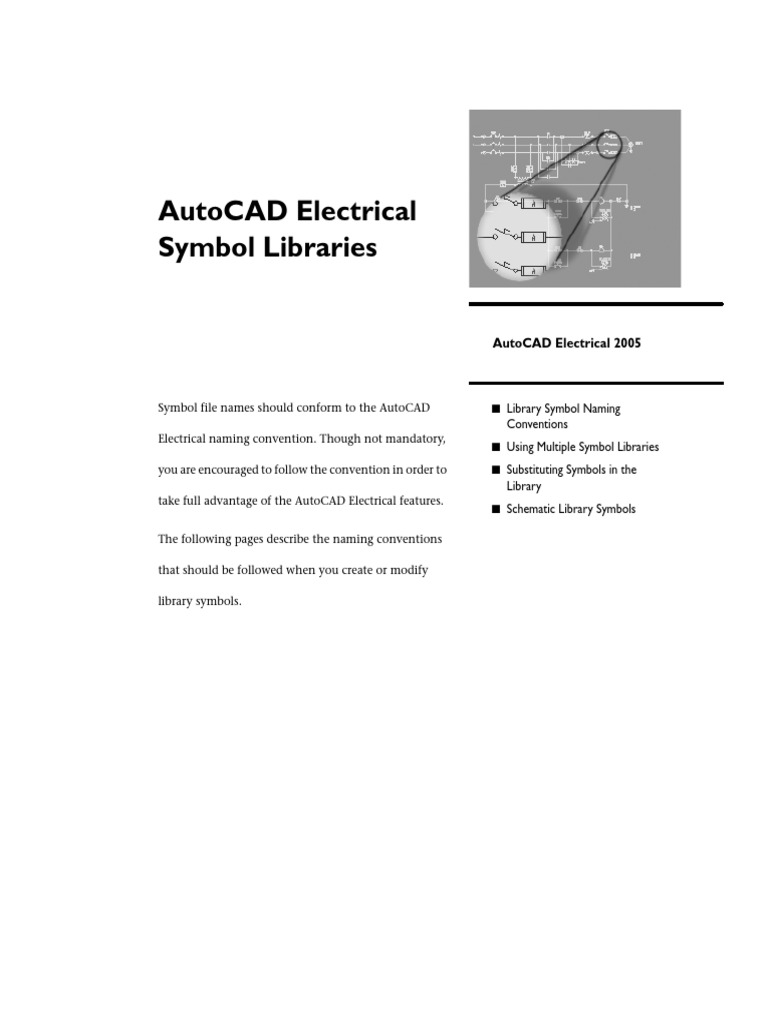 AutoCAD Electrical Symbol Libraries Guide | PDF | Switch | Auto Cad