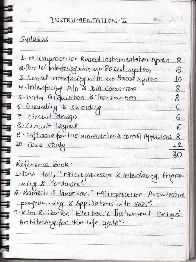 Instrumentation II Handwritten Notes | PDF
