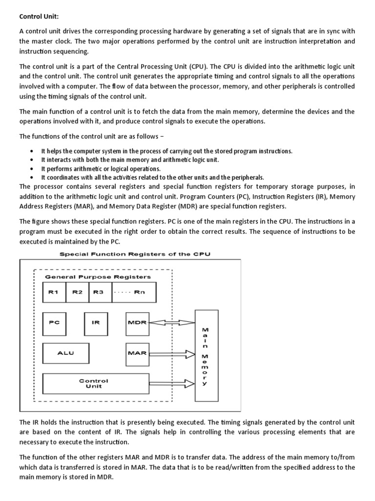Control Unit | PDF | Central Processing Unit | Computer Data Storage