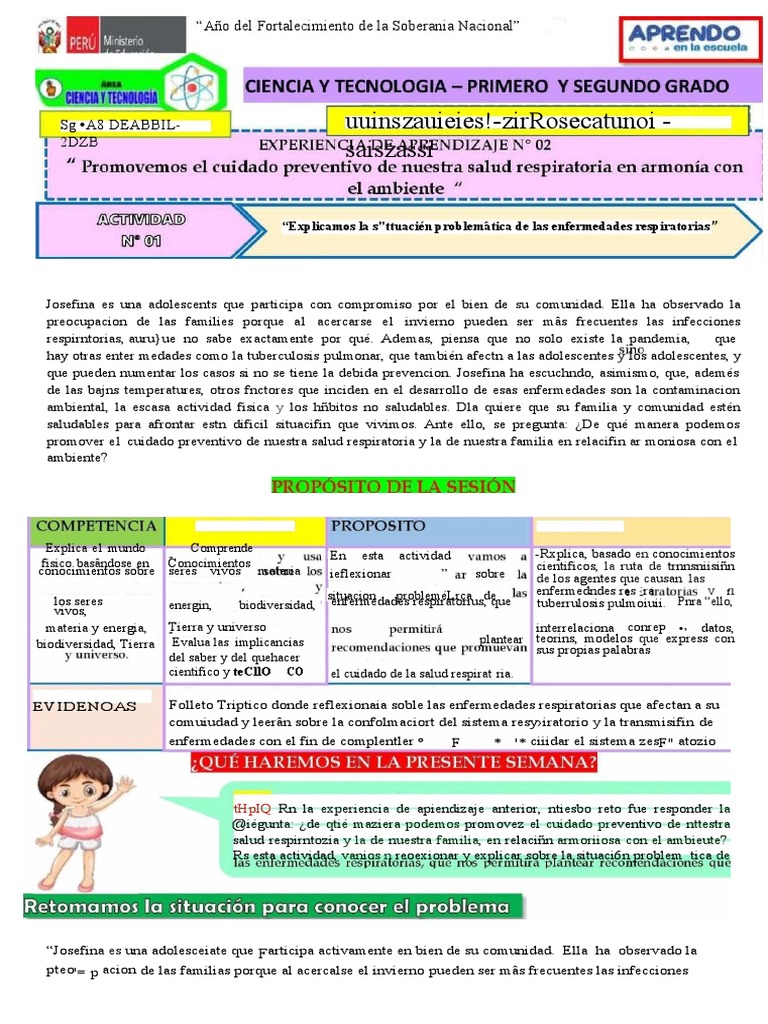 Experiencia de Aprendizaje 02 - Cyt - Actividad 01 - 1ero y 2do Grado - 00001 | PDF | Las ...