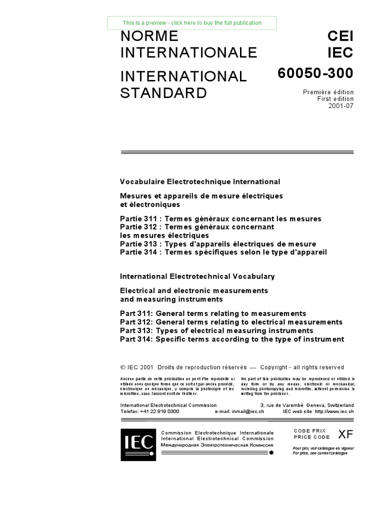 IEC 60050-300 International Electrotechnical Vocabulary | PDF ...