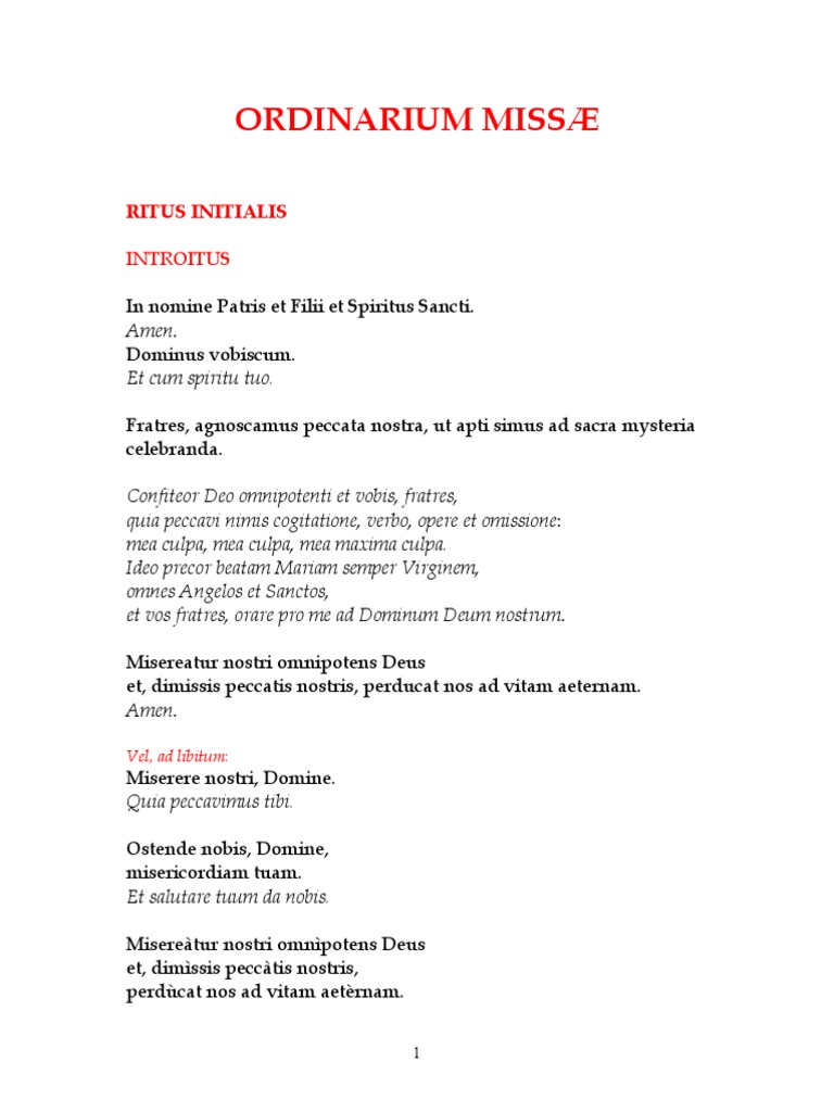 ORDINARIUM MISSÆ - 6 Línguas | PDF