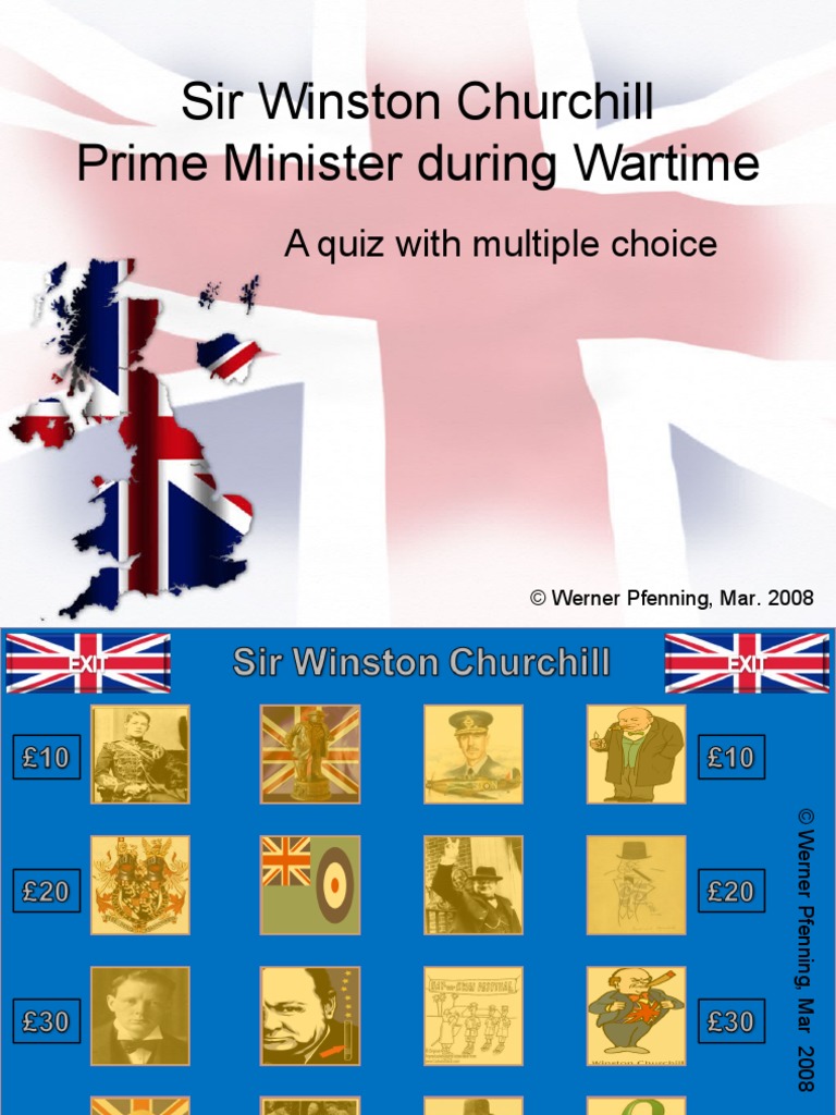 Sir Winston Churchill Prime Minister During Wartime: A Quiz With ...
