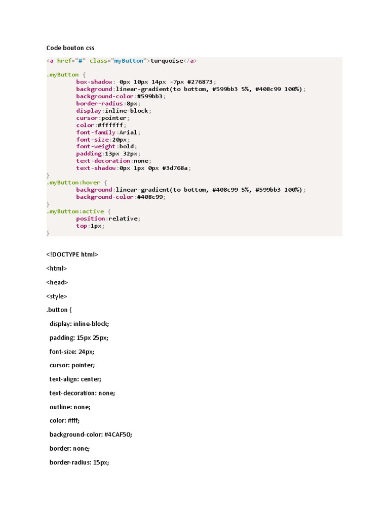 Code Bouton Css | PDF
